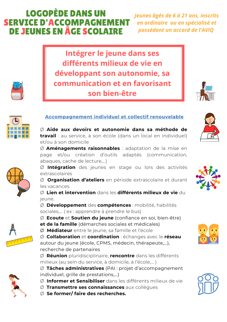 Etre logopède dans un SAJAS : profil linéaire et version visuelle • UPLF